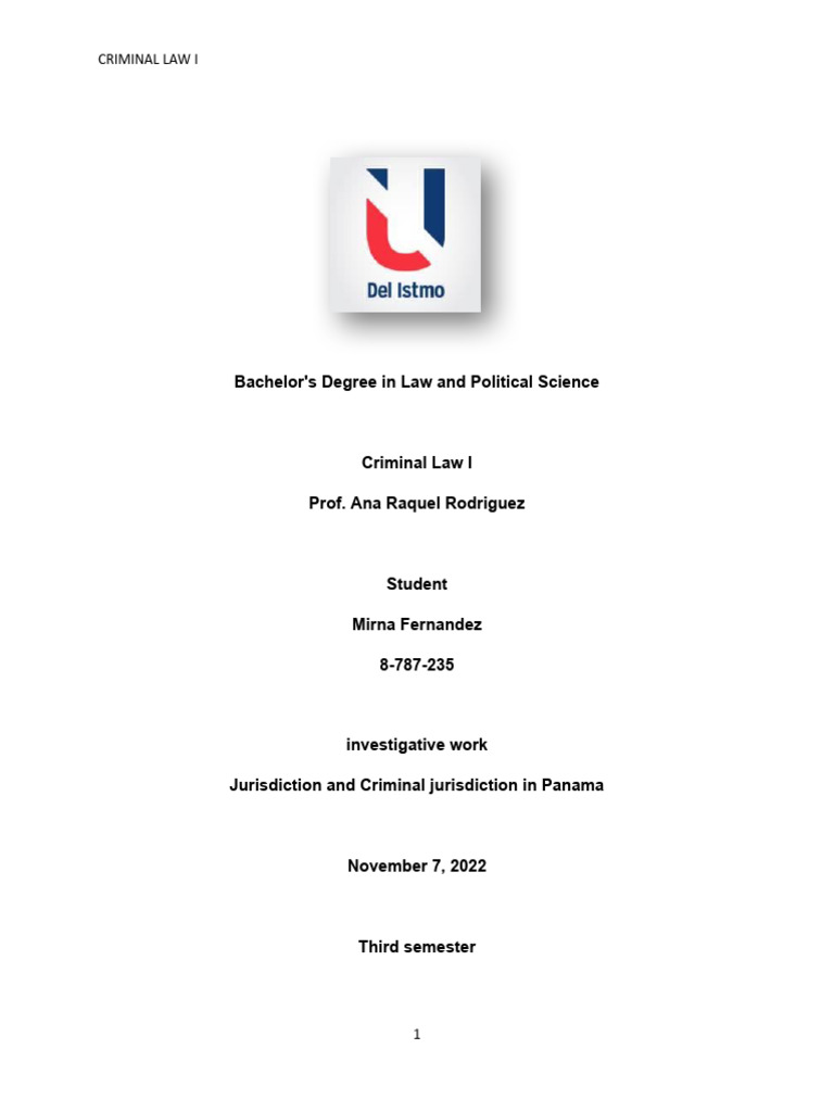 Jurisdiction and Criminal Law in Panama | PDF | Jurisdiction | Judge