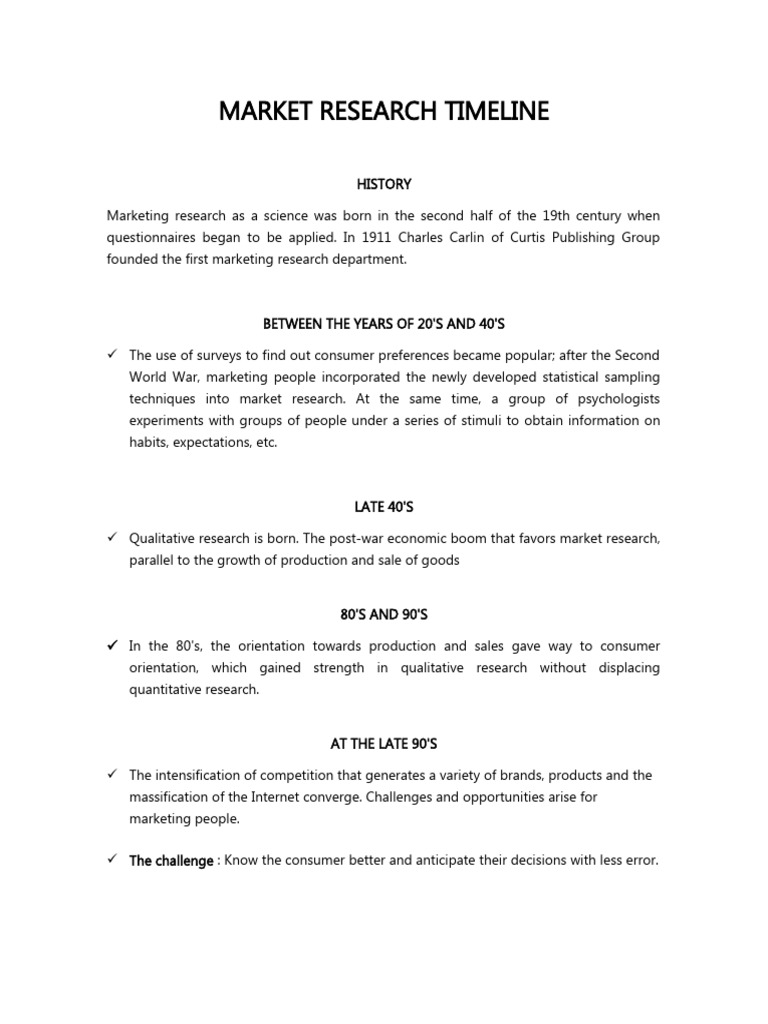 Market Research Timeline | PDF | Marketing Research | Statistics