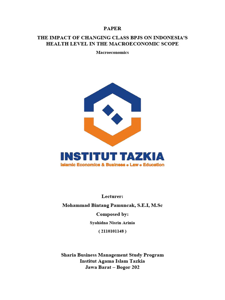 Paper Macroeconomic - Syahidna Nisrin Arinia | PDF | Health Care | Economic Growth