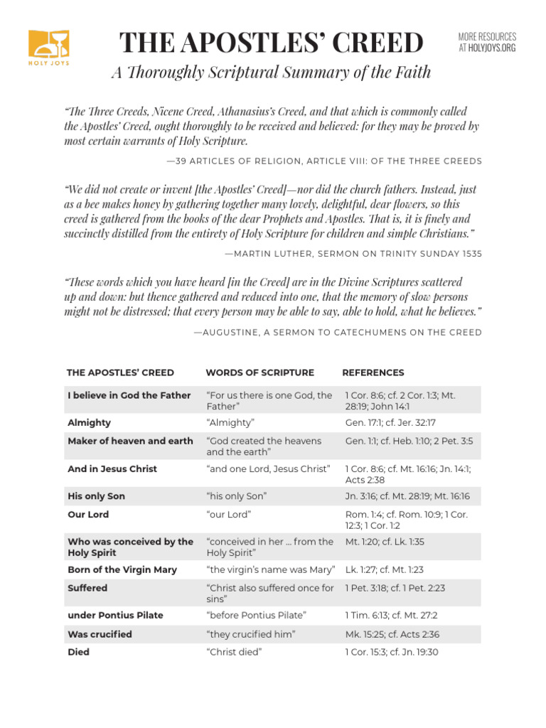 Apostles Creed Scriptural | PDF | Hell | Acts Of The Apostles