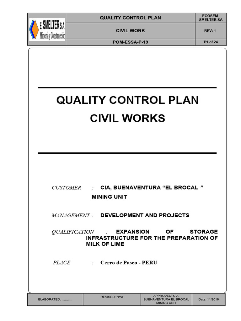 Civil Works Quality Control | PDF | Quality Management | Quality ...
