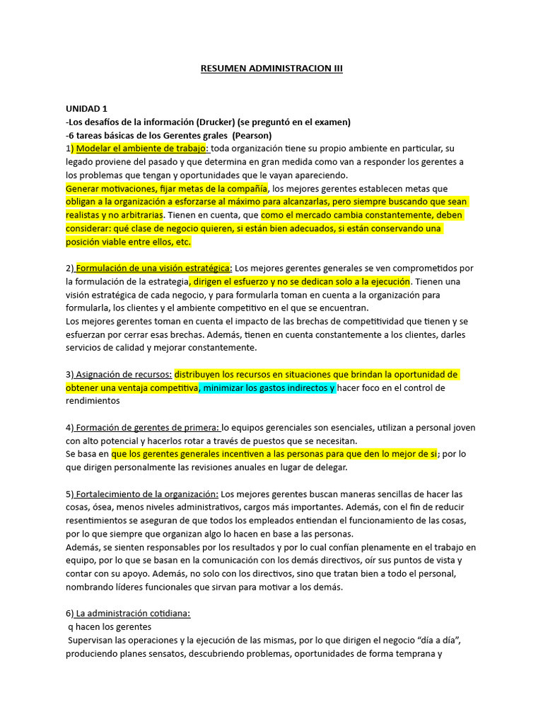 Resumen Admin 3 Final | PDF | Presupuesto | Planificación