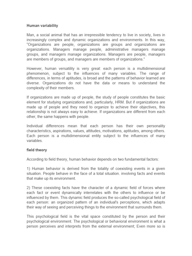 Human Variability | PDF | Genetics | Psychology