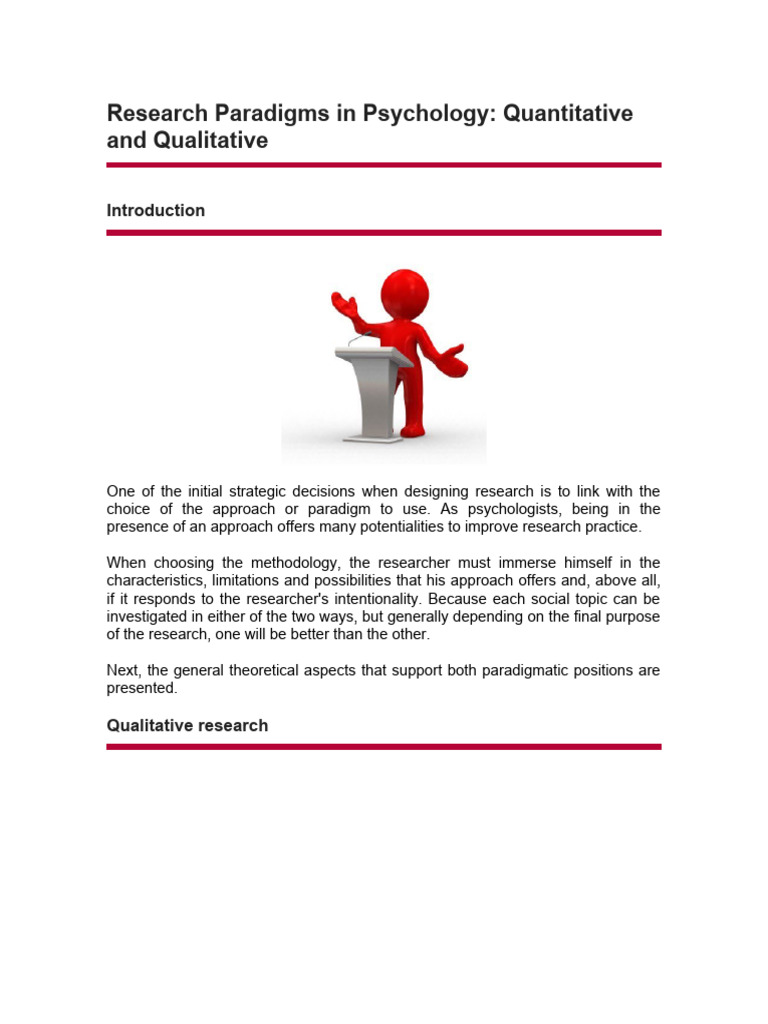 Research Paradigms in Psychology | PDF | Methodology | Quantitative ...