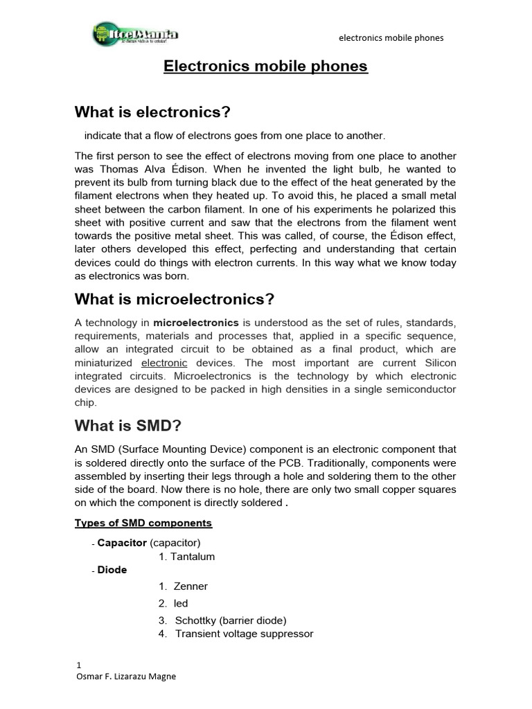 Electronics Mobile Phones PDF | PDF | Diode | Bipolar Junction Transistor