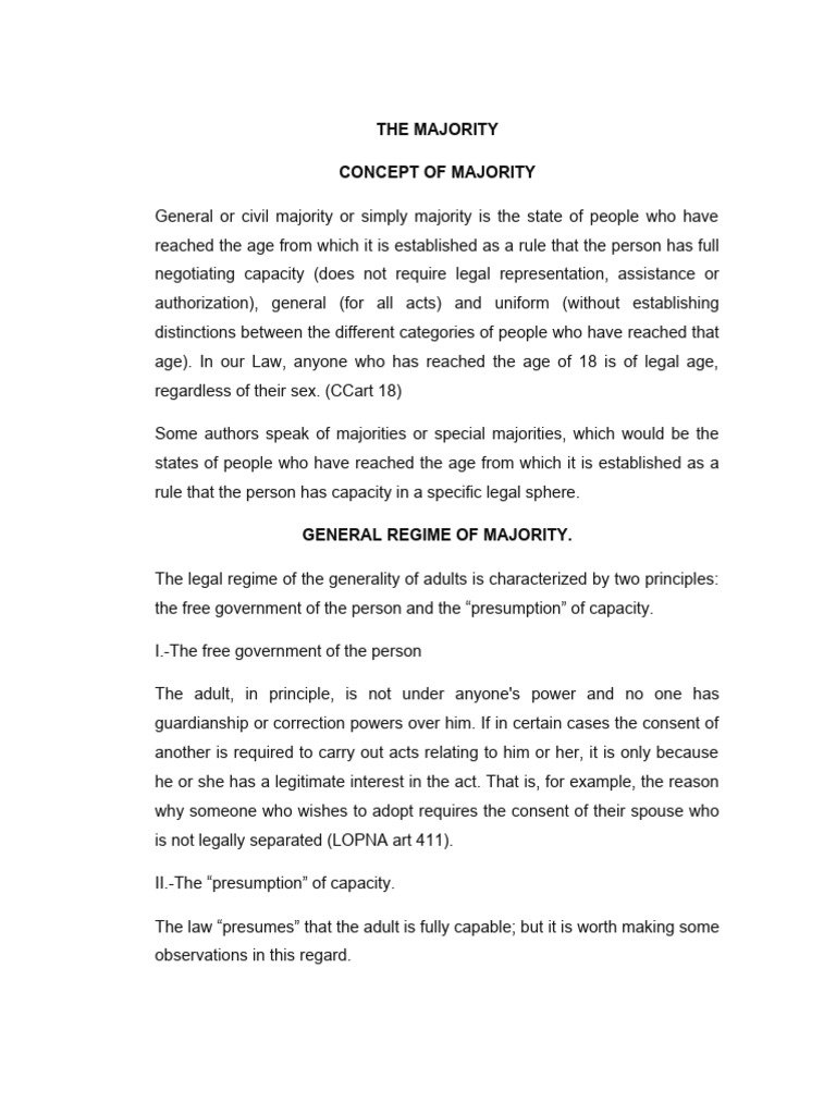 Civil Law. The Majority | PDF | Legal Guardian | Parent