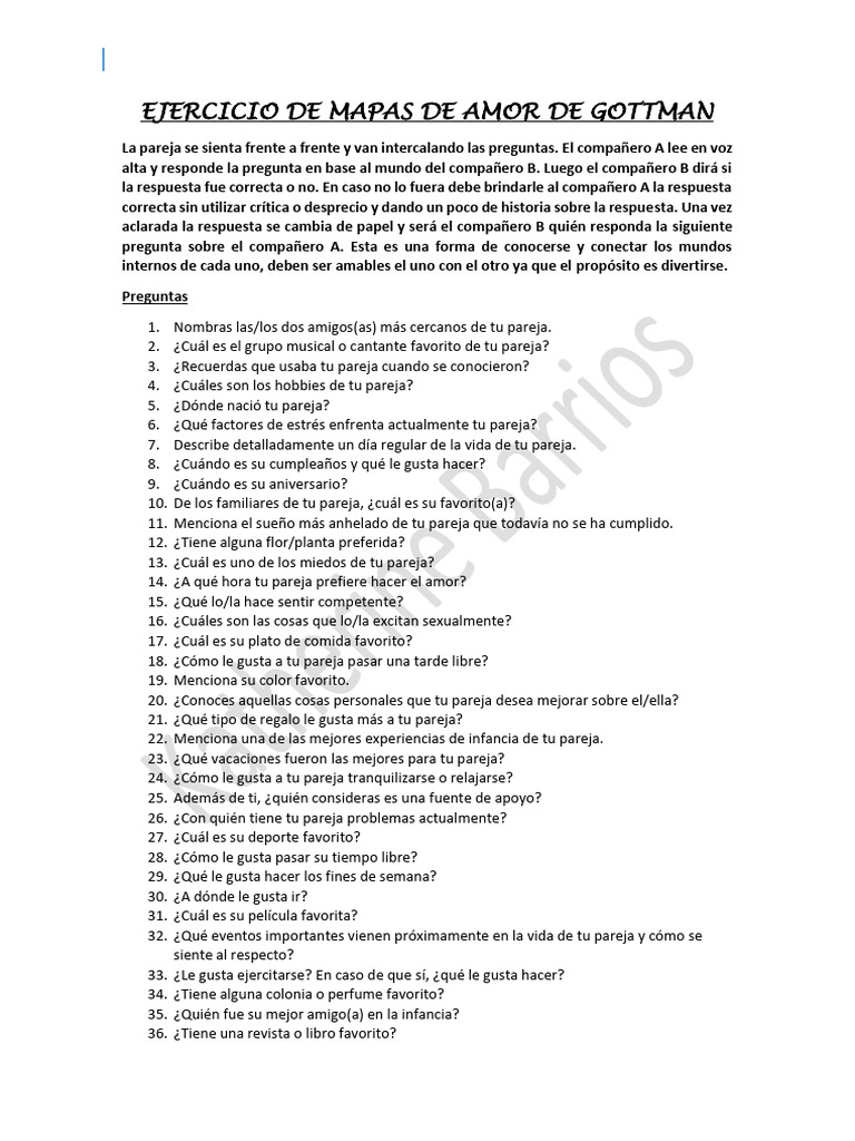 Ejercicio de Mapas Del Amor | PDF
