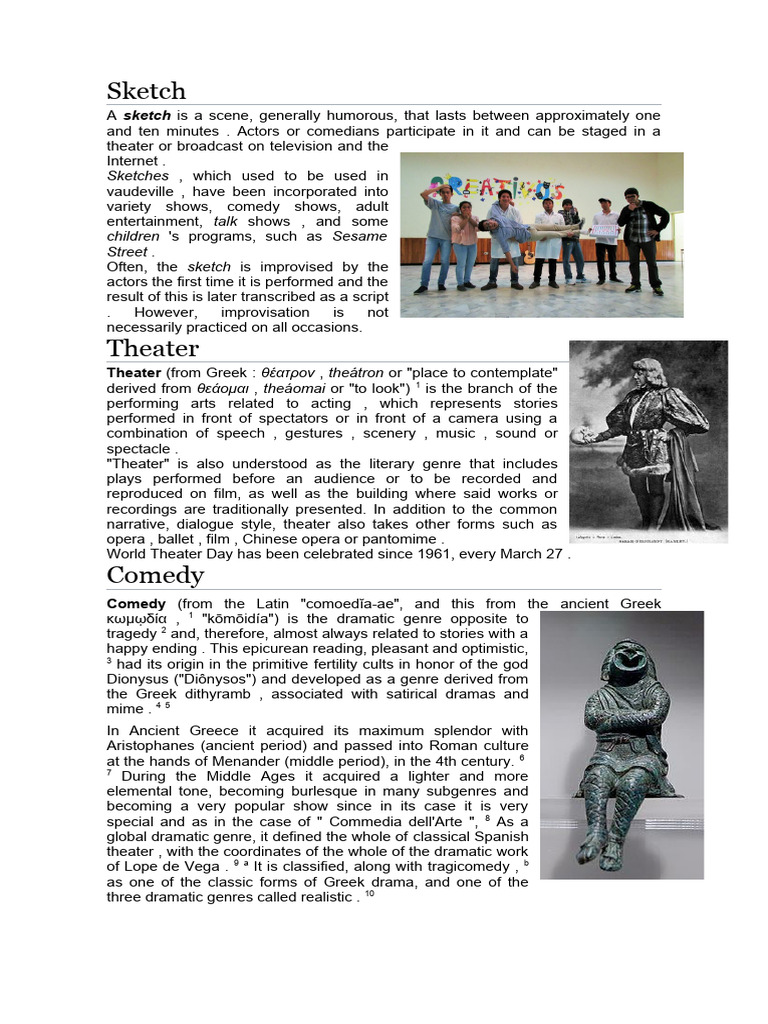 Sketch | PDF | Theatre | Comedy