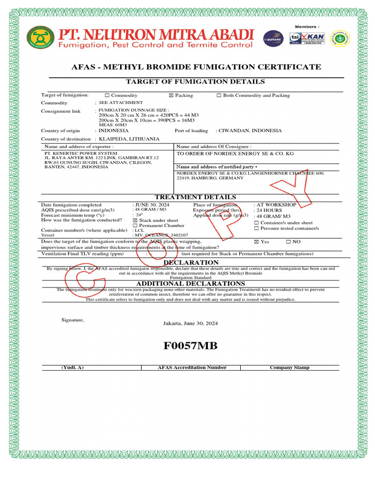 Certificate Donnage MB | PDF