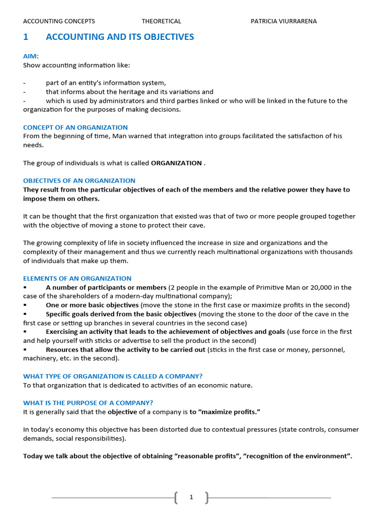 Summary Accounting Concepts | PDF | Receipt | Equity (Finance)