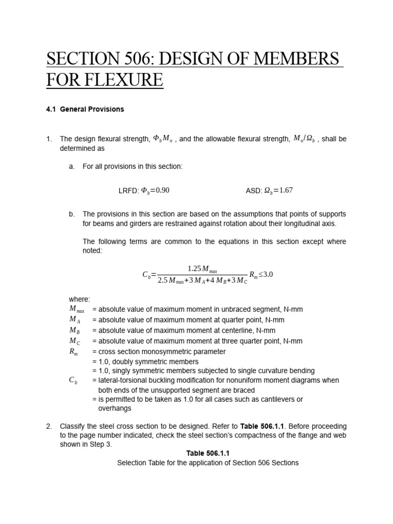 Design of Flexural Members | PDF | Buckling | Bending