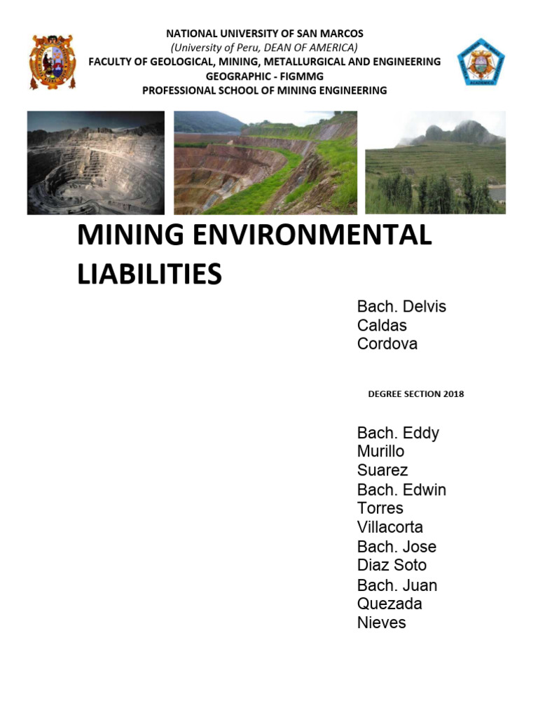 Mining Environmental Liabilities | PDF | Mining | Waste