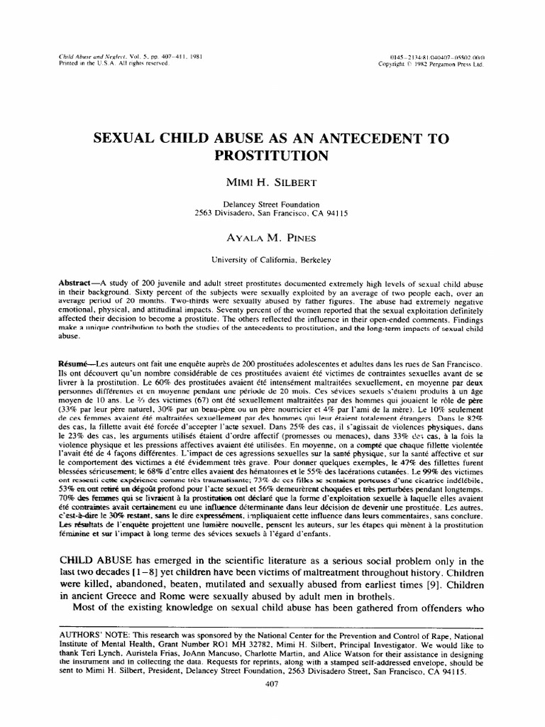 Sexual Child Abuse - Prostitution | PDF | Child Abuse | Prostitution