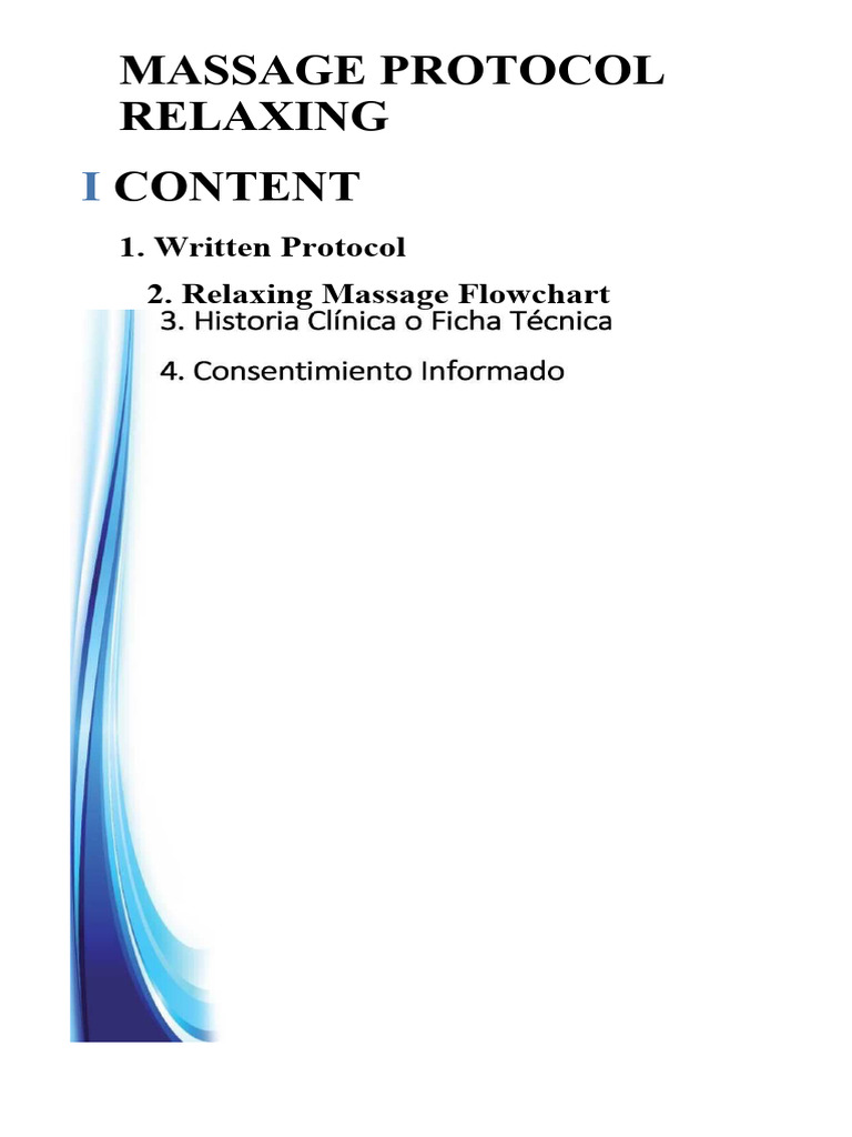 Relaxing Massage Protocol | Download Free PDF | Anatomical Terms Of ...