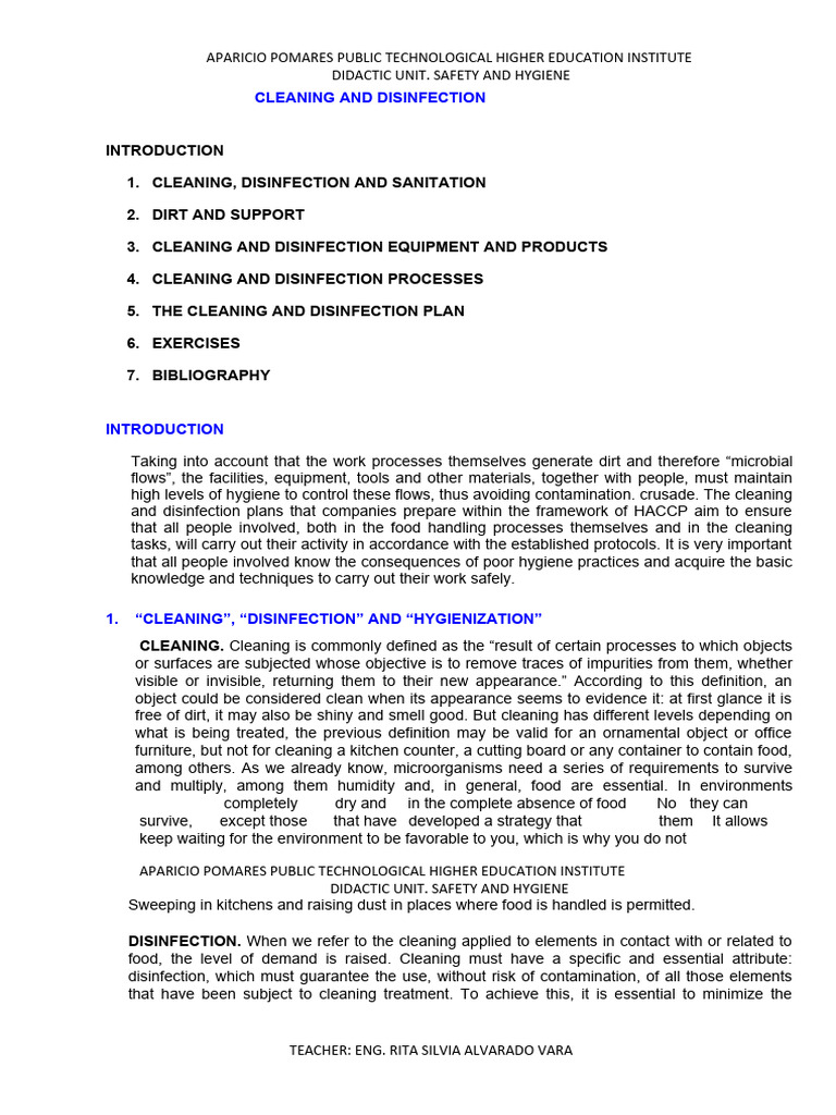 Food Industry Cleaning Protocols Pdf Dishwasher Disinfectant
