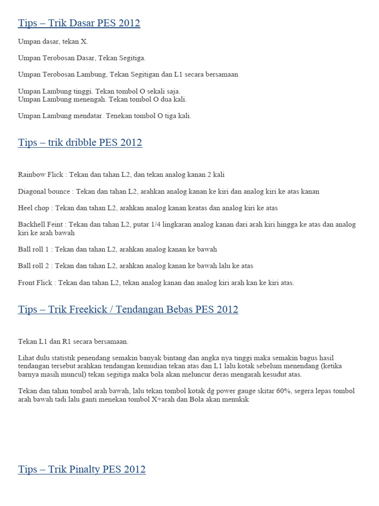 Tips Pes | PDF | Olahraga & Rekreasi