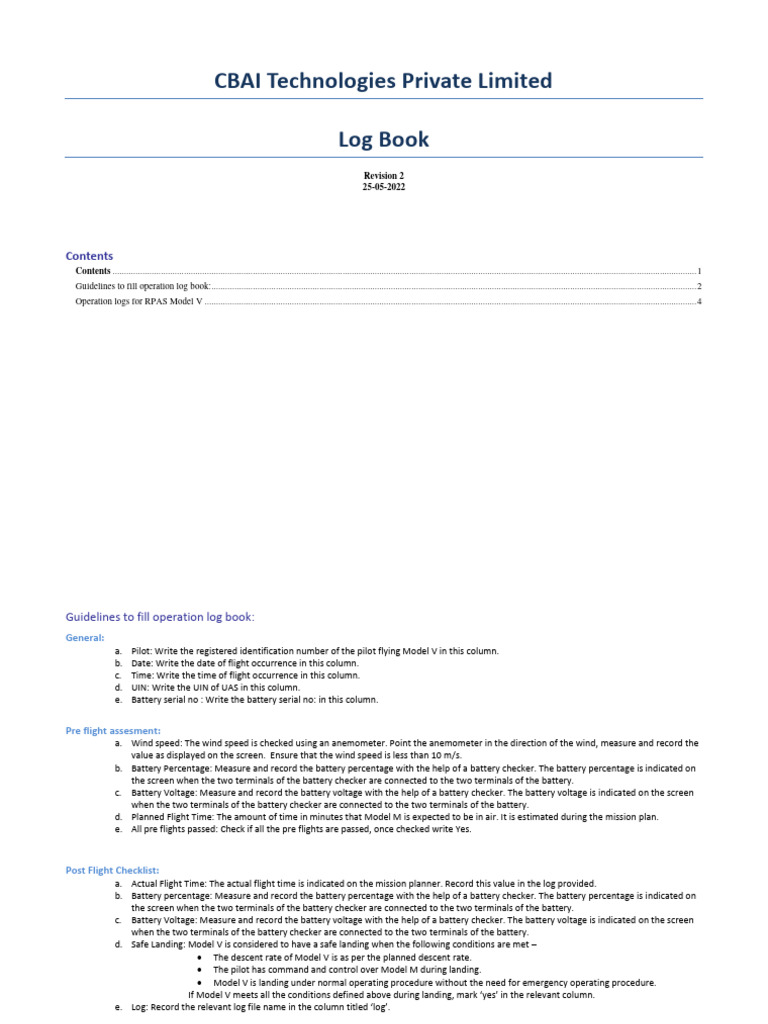 10.3 UAS Operations and Maintenance Log | Download Free PDF | Unmanned ...