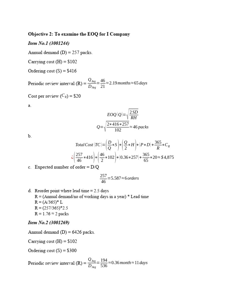 EOQ of Materials | PDF | Management Accounting | Production And ...