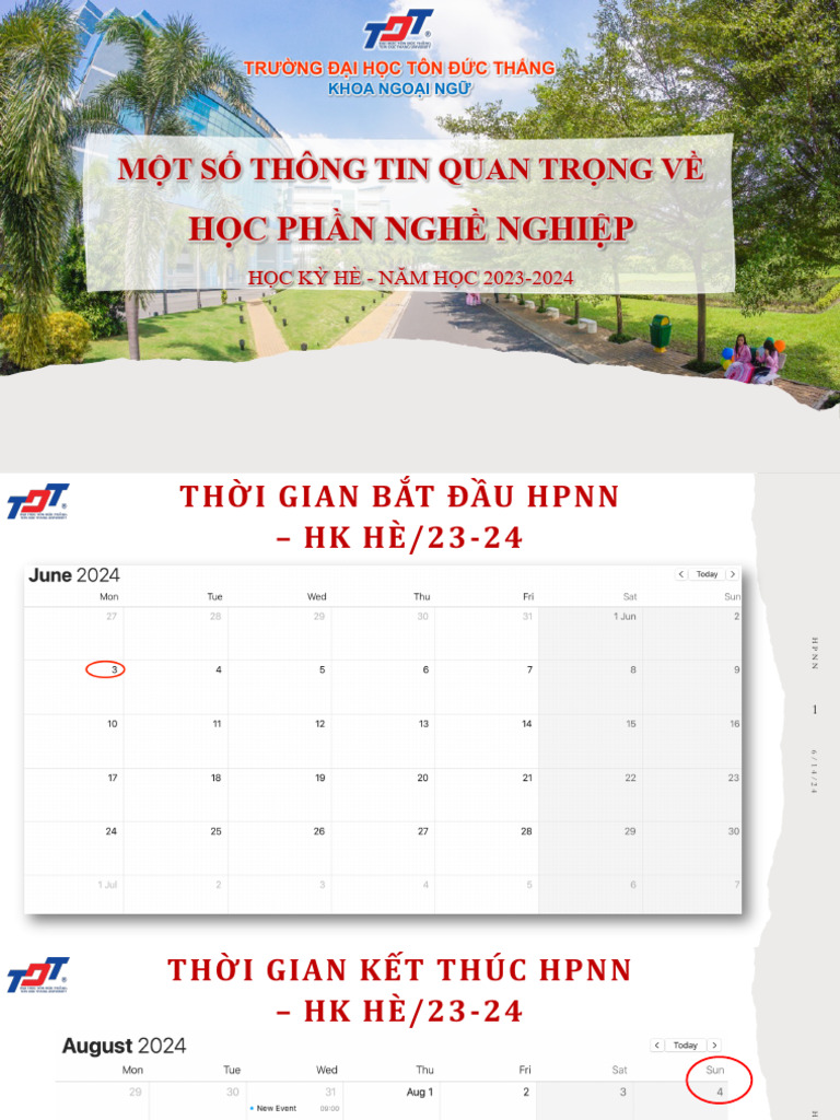Một Số Thông Tin Quan Trọng HPNN-HK3 (23-24) | PDF