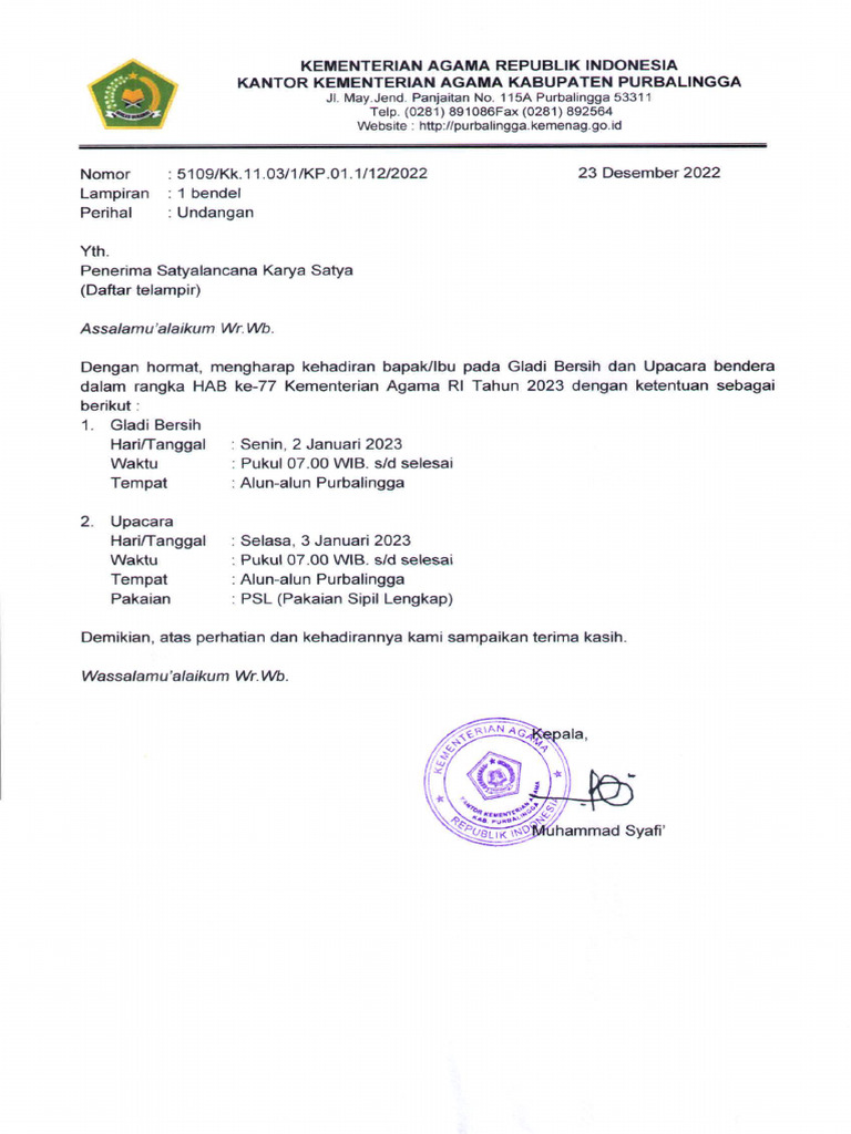 Undangan Penerimaan Satya New | PDF