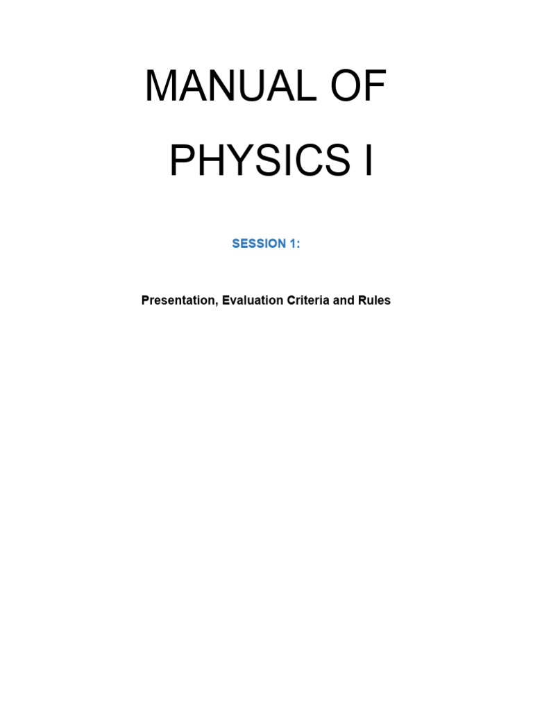 Physics Manual | PDF | Velocity | Speed