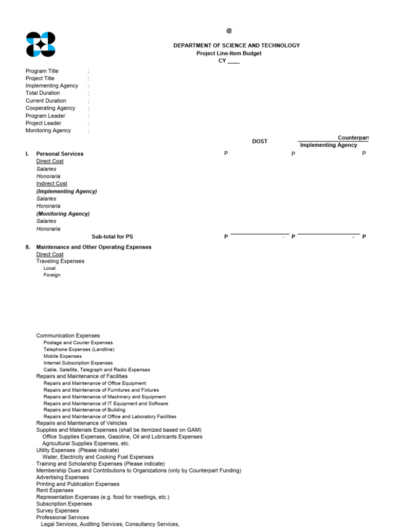 Project Line-Item Budget Template | PDF | Transport | Subscription ...