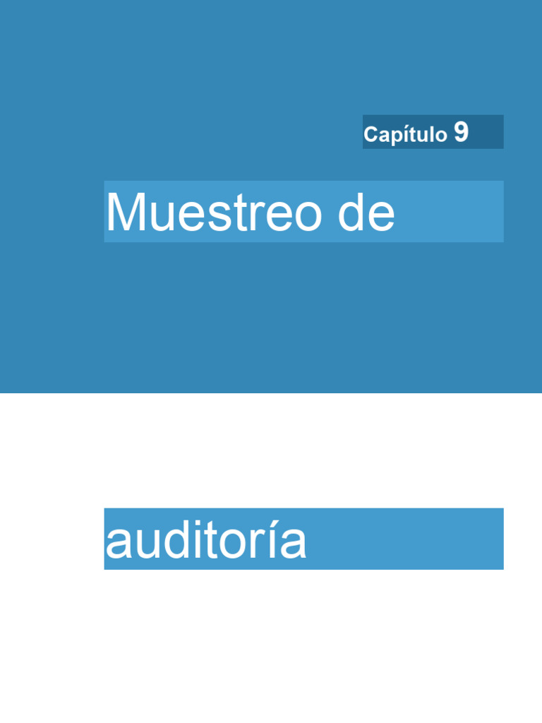 Muestreo De Auditoría Capítulo 9 Pdf Muestreo Estadísticas