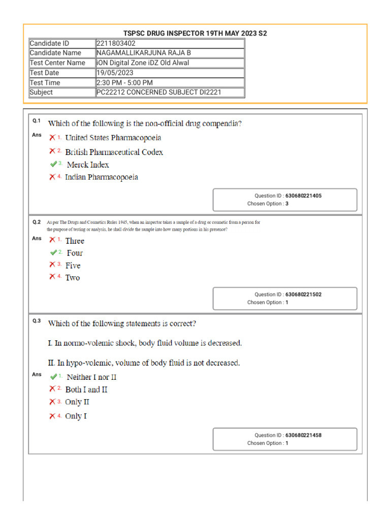Drugs Inspector Paper 2023 TSPSC - 4a7c845f E451 45a7 b65f 4361a3370d5b ...