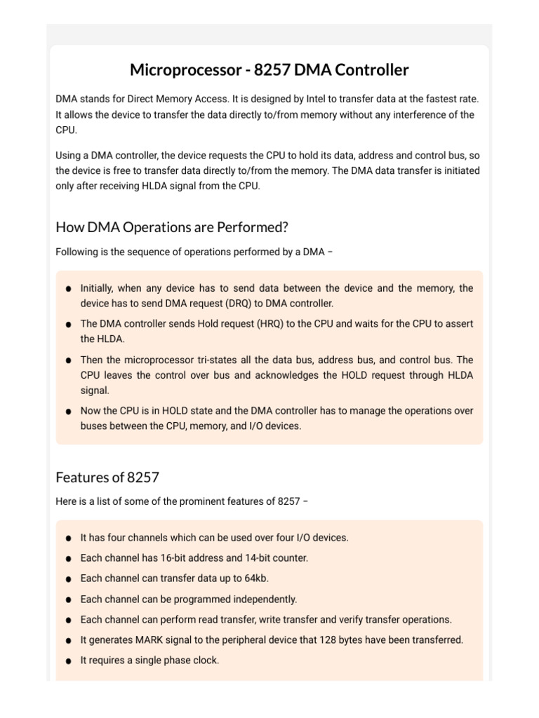 Microprocessor - 8257 DMA Controller | PDF | Electronics | Electronic Engineering