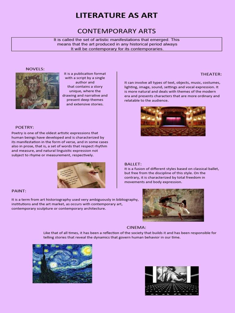 Contemporary Arts Infographic | PDF | Poetry | The Arts