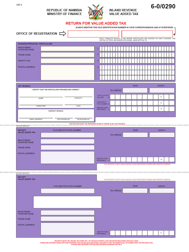 Namibia VAT Return Submission Guide | PDF | Value Added Tax | Taxes