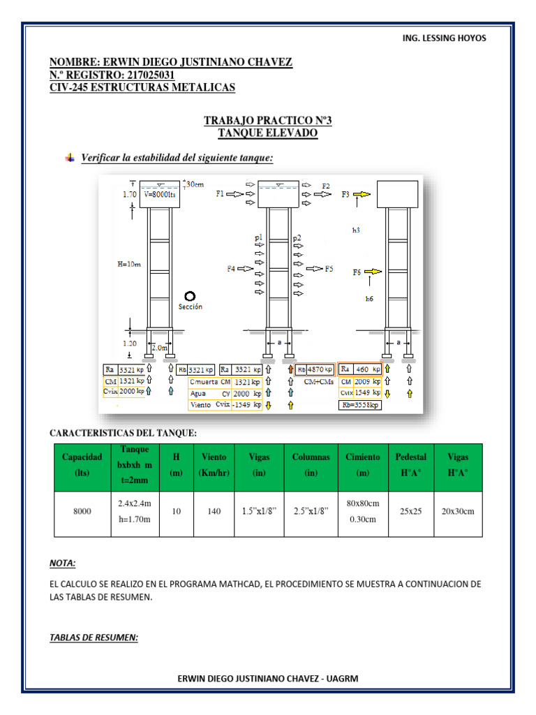Justiniano Chavez Erwin Diego Proyecto# 1 Tanque | PDF | Componentes ...