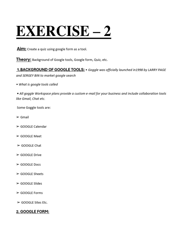 Create Quizzes and Meetings with Google Tools | PDF | Microsoft Excel ...