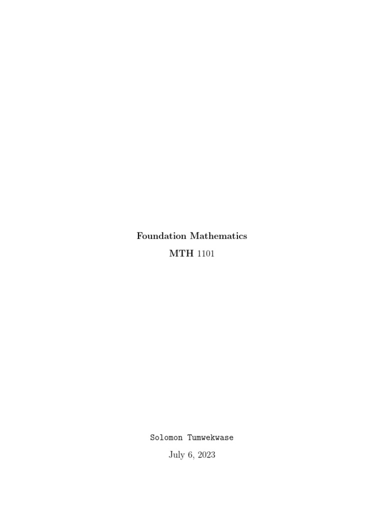 Foundation Mathematics Overview | PDF | Quadratic Equation | Numbers