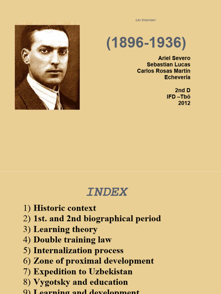 Lev Vygotsky in Powerpoint | PDF | Psychology | Consciousness
