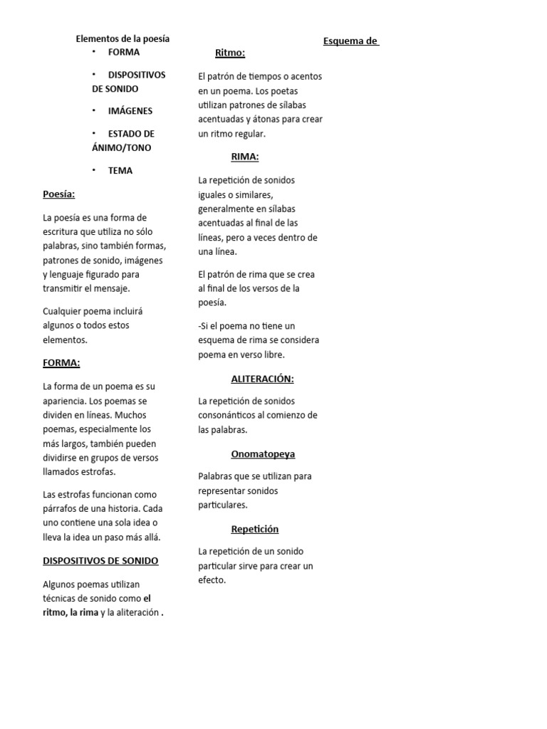 Elementos Clave de la Poesía | PDF | Poesía