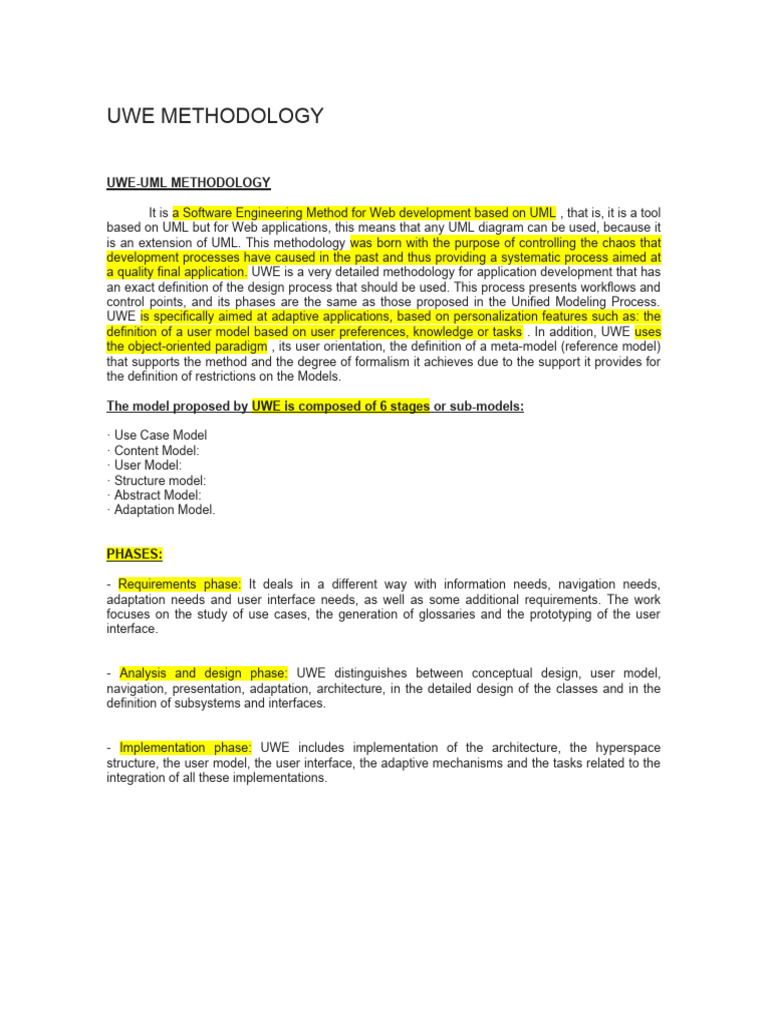 Uwe Methodology | PDF | Conceptual Model | Eclipse (Software)