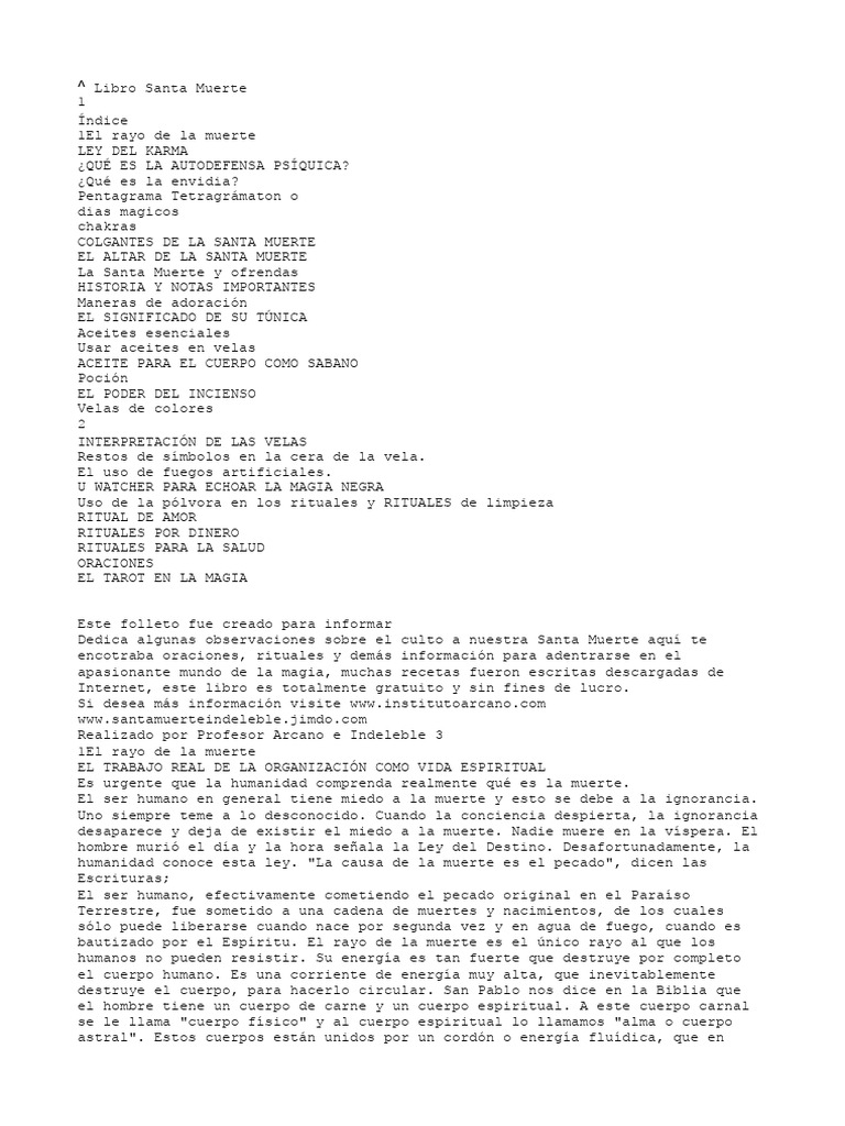 La Santa Muerte Eng Trans | PDF