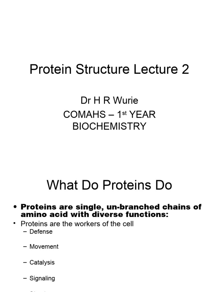 Proteins DR Wurie | PDF | Protein Structure | Protein Folding
