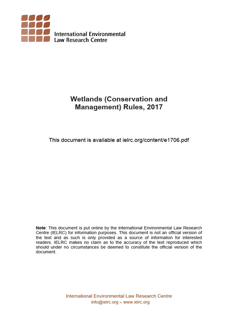Wetland (Conservation and Management) Rules, 2017 | PDF