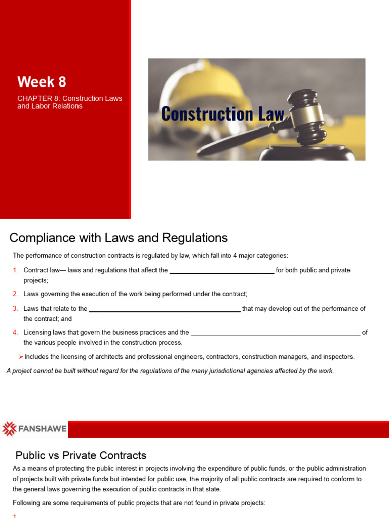 Chapter 8 - Construction Laws and Labor Relations - Student | PDF ...