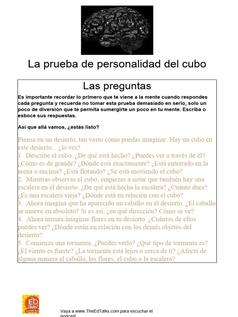El Test de Personalidad Del Cubo PDF | PDF | Desierto