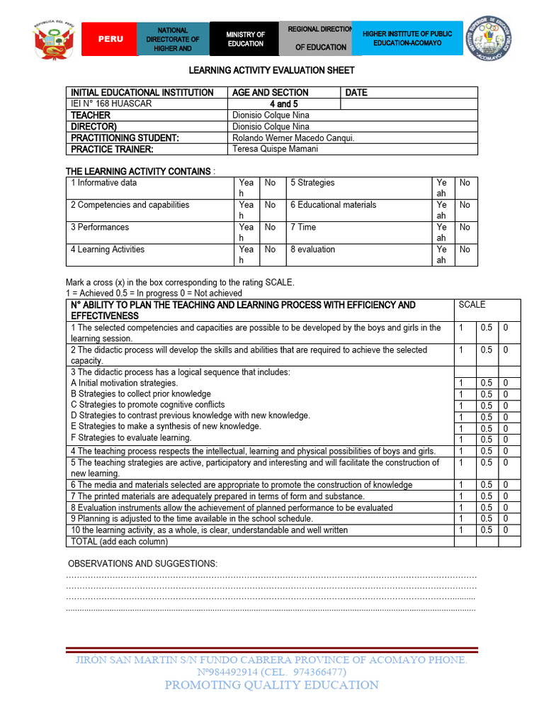 Initial Education Pre-Professional Practice Sheets | PDF | Learning ...
