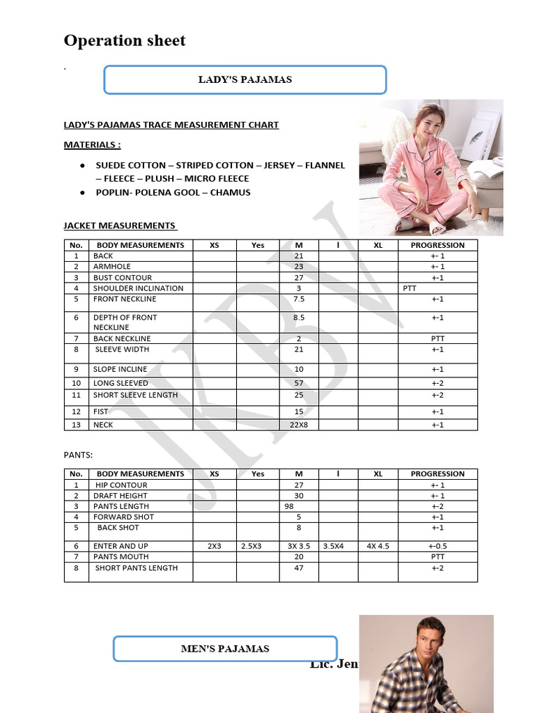 Men's Pajama Measurement Guide | PDF | Seam (Sewing) | Clothing