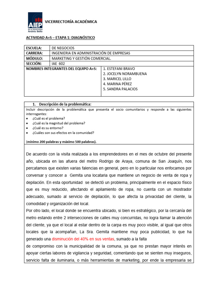 Diagnóstico Y Propuesta Para Emprendedores Pdf Iniciativa