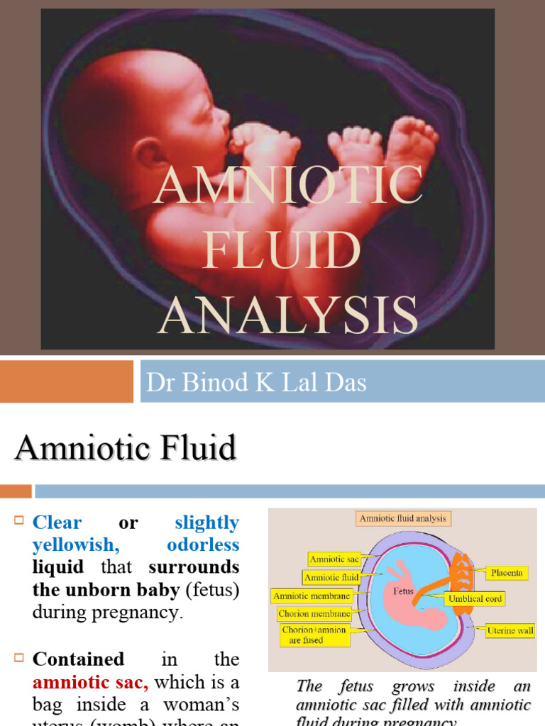 Amniotic Fluid Analysis | PDF | Fetus | Maternal Health