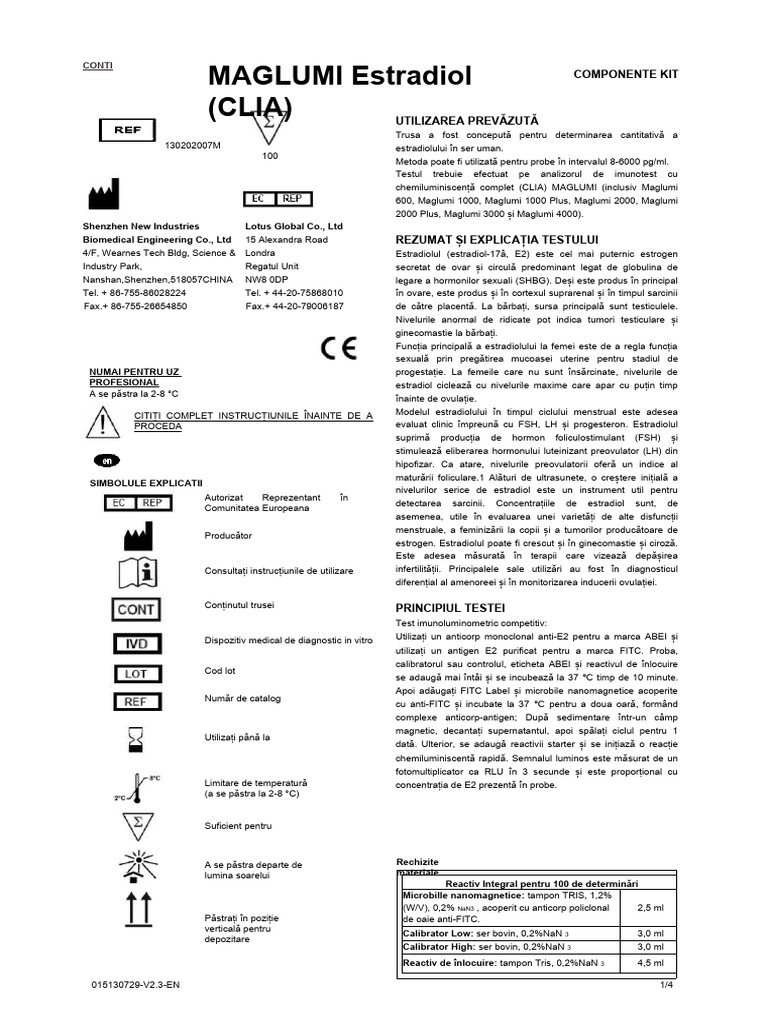 Snibe Maglumi Estradiol Clia | PDF