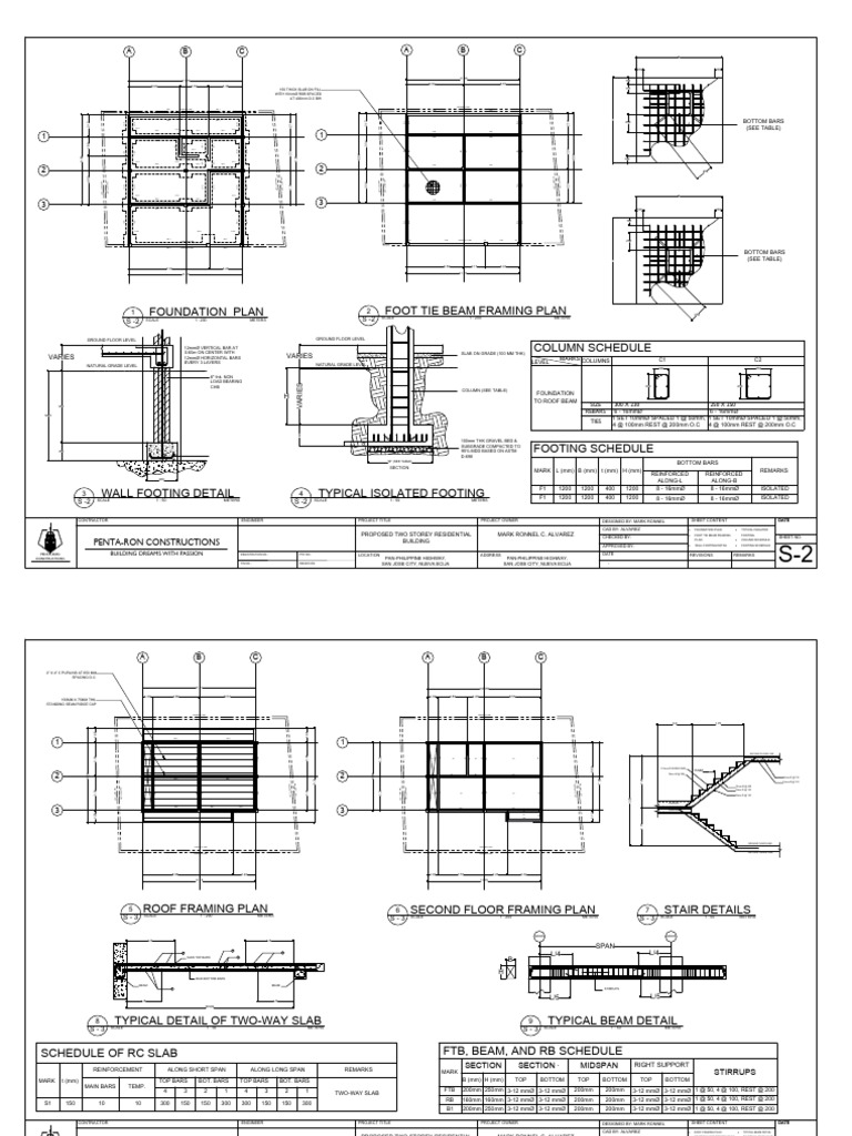Sample Structural Plans | PDF | Foundation (Engineering) | Architectural Elements