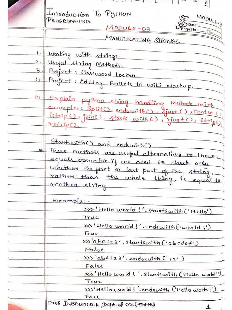 Python Module 3 Notes | PDF
