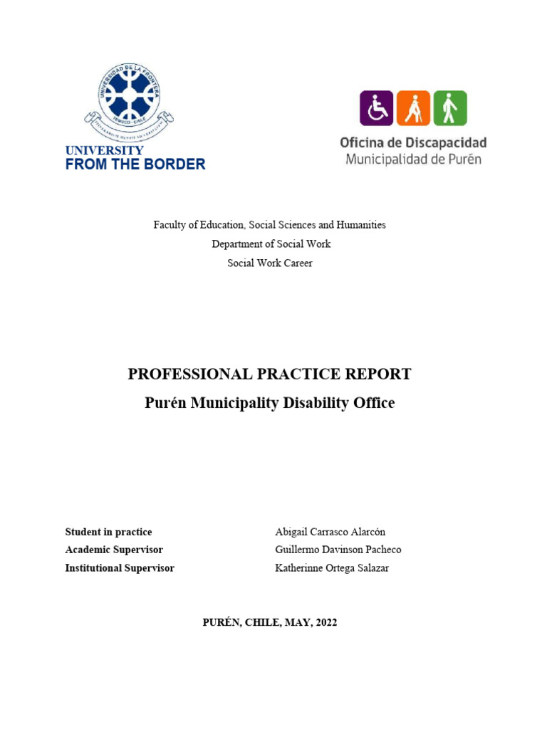 1st Professional Practice Report Social Work Disability Office | PDF | Disability | Social Work